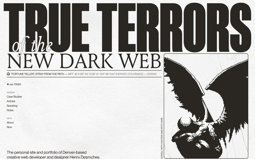 True Terrors of the New Dark Web — Creative Dev Portfolio - The FWA